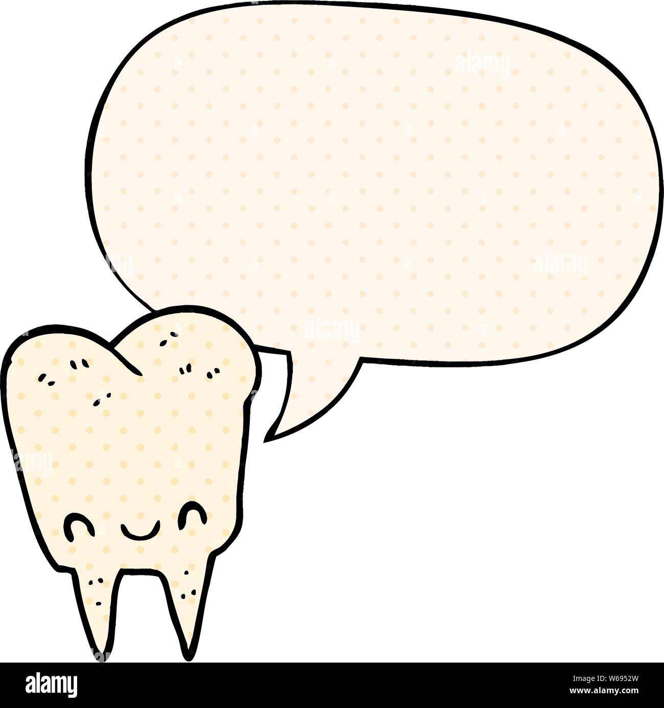 cartoon tooth with speech bubble in comic book style Stock Vector Image ...