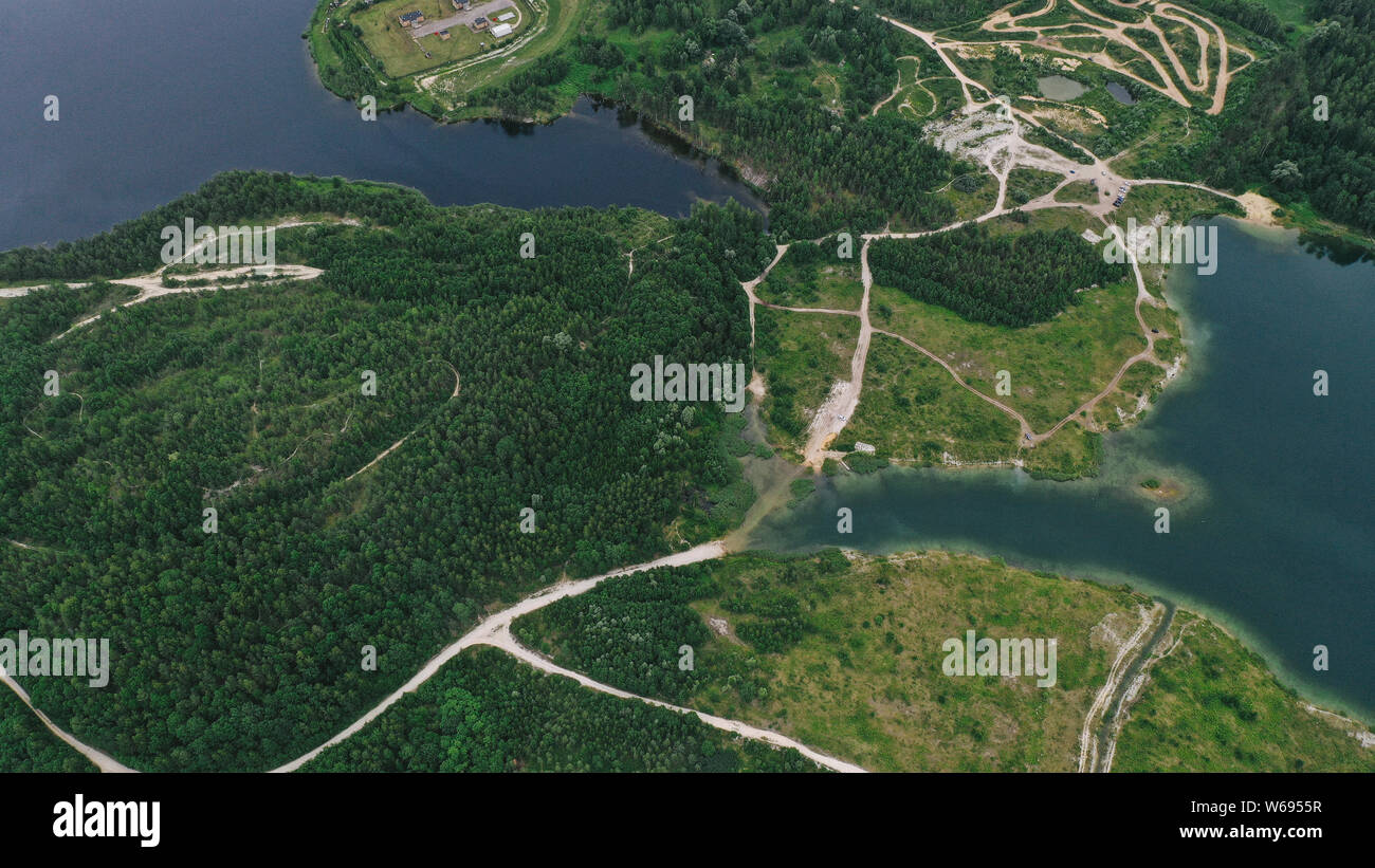 Aerial view of lake Stock Photo - Alamy