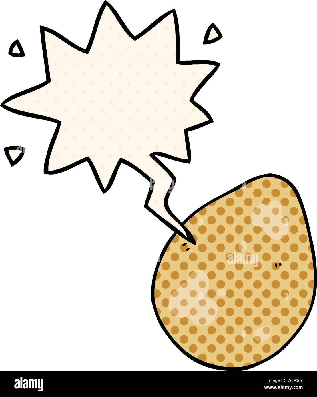 cartoon egg with speech bubble in comic book style Stock Vector Image ...
