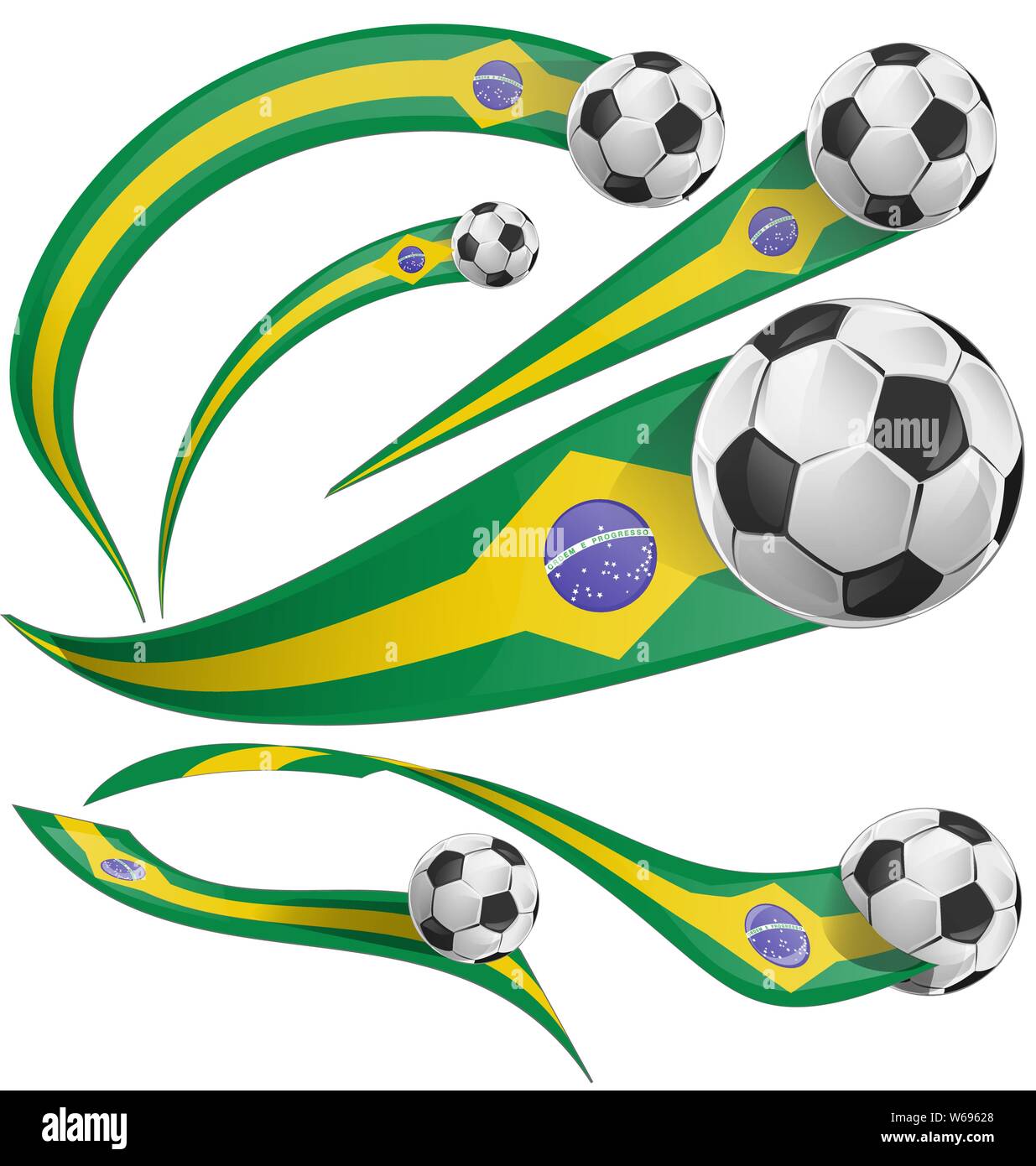 Brazil ribbon flag background Cut Out Stock Images & Pictures - Alamy