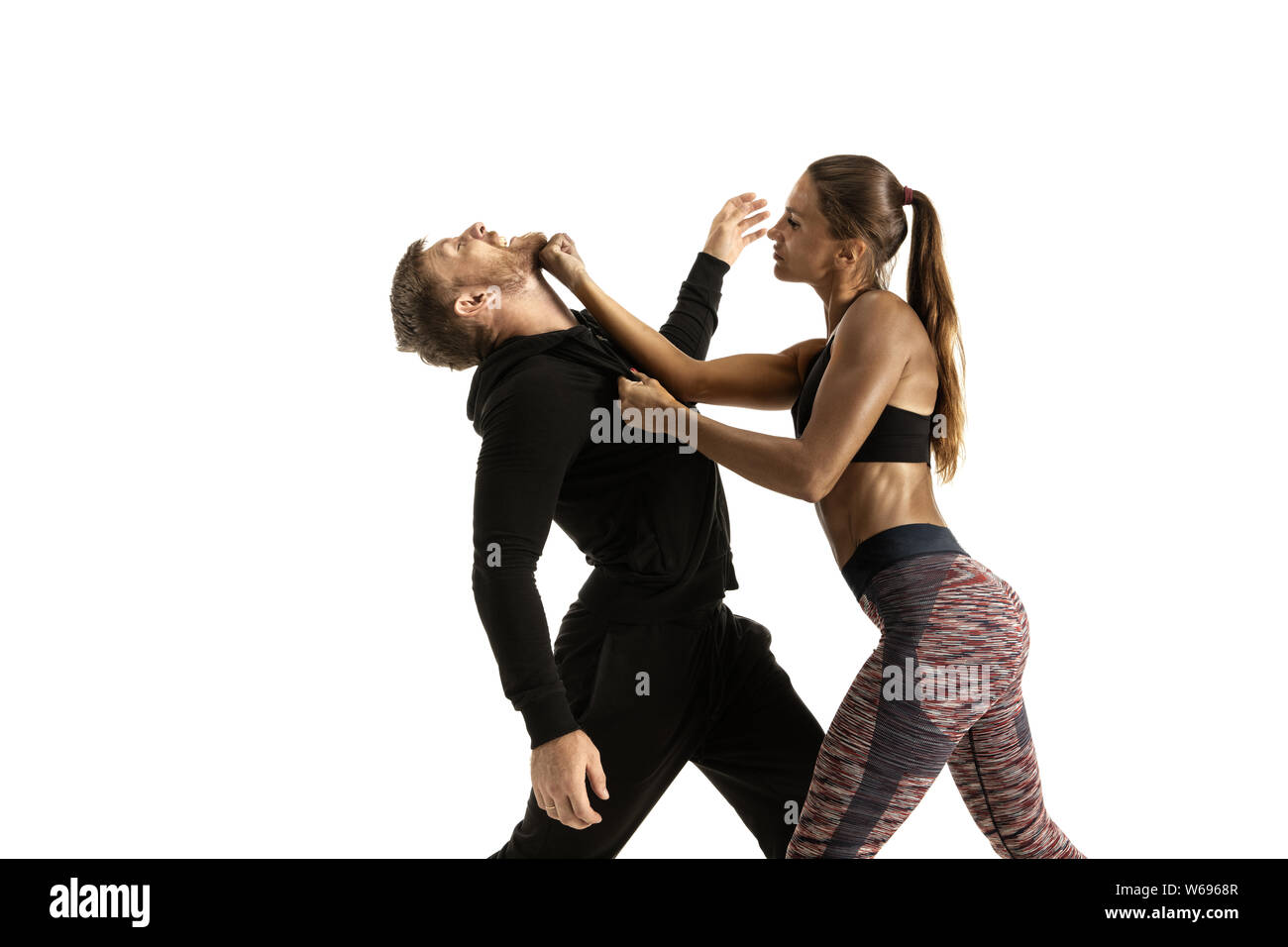 Woman in studio boxing Cut Out Stock Images & Pictures - Alamy
