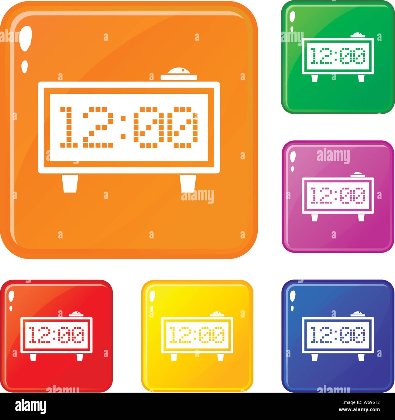 Alarm clock icons set vector color Stock Vector Image & Art - Alamy