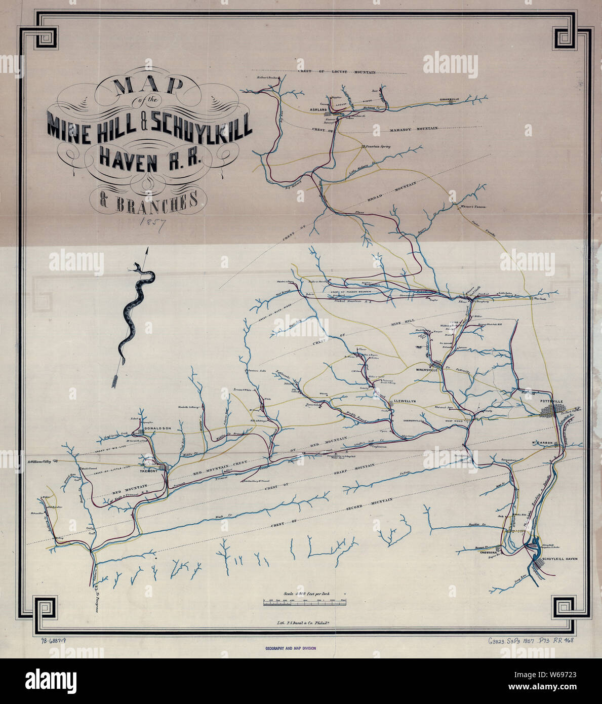 Schuylkill map hi-res stock photography and images - Alamy