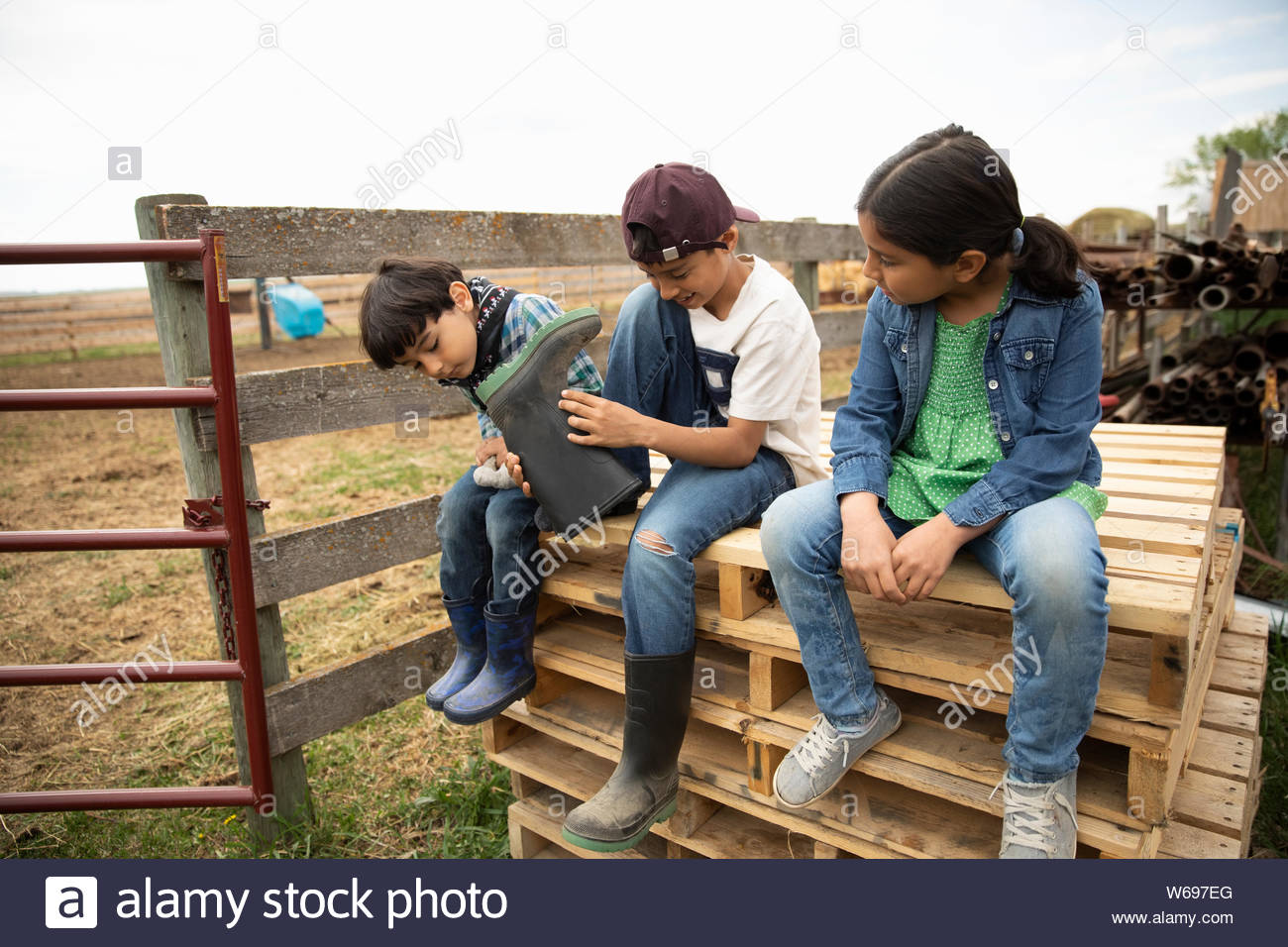 Kids at farm hi-res stock photography and images - Alamy
