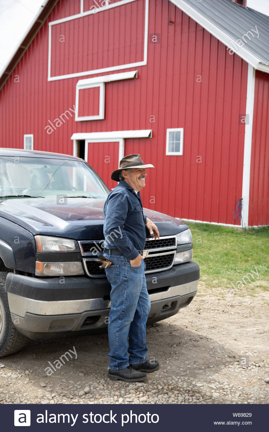 Side view of red farm pickup truck hi-res stock photography and images ...