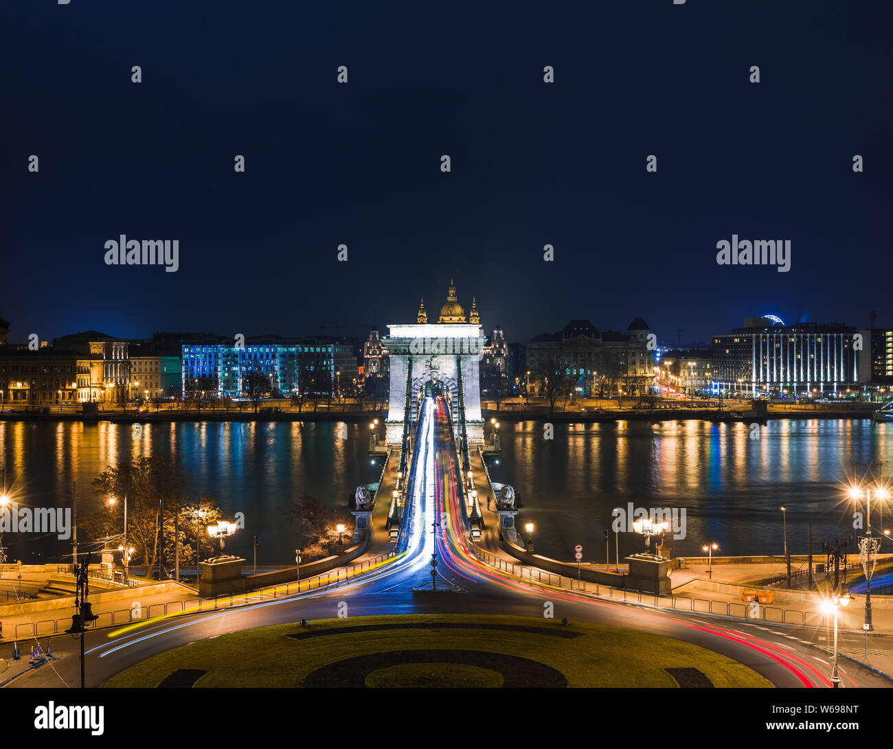 Night view of Budapest. Panorama cityscape of famous tourist ...