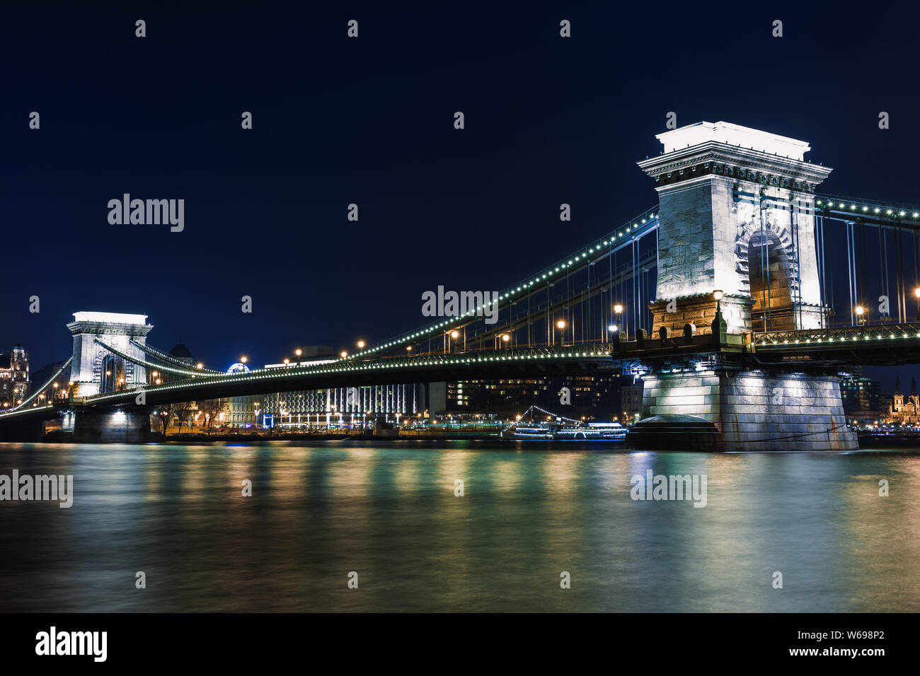 Night view of Budapest. Panorama cityscape of famous tourist ...