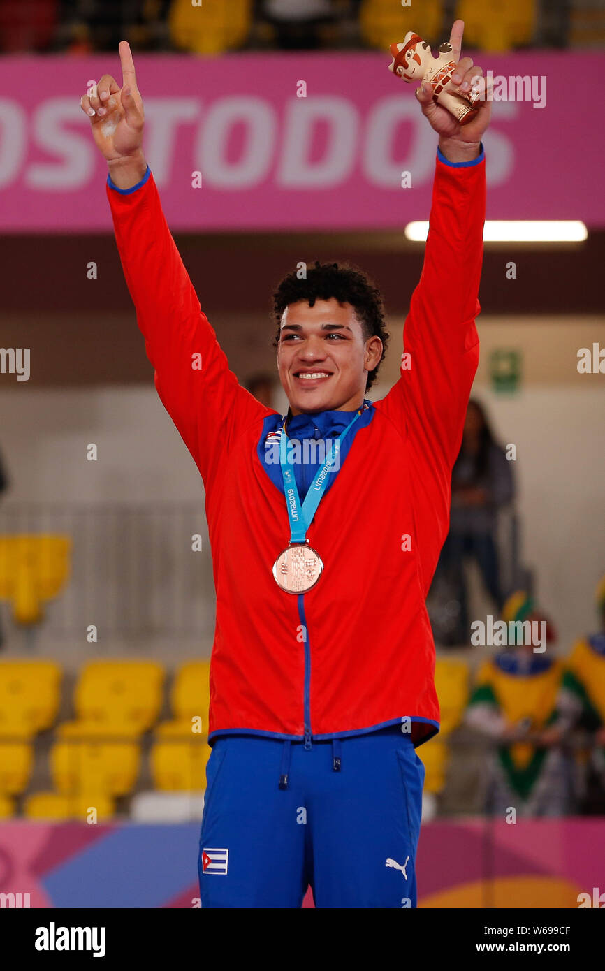 Lima, Peru. 31st July, 2019. Cuban GODOY Huber wins the bronze medal ...