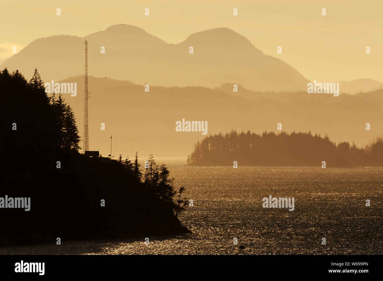 Chatham Point Lighthouse, Inside Passage, Vancouver Island, British ...