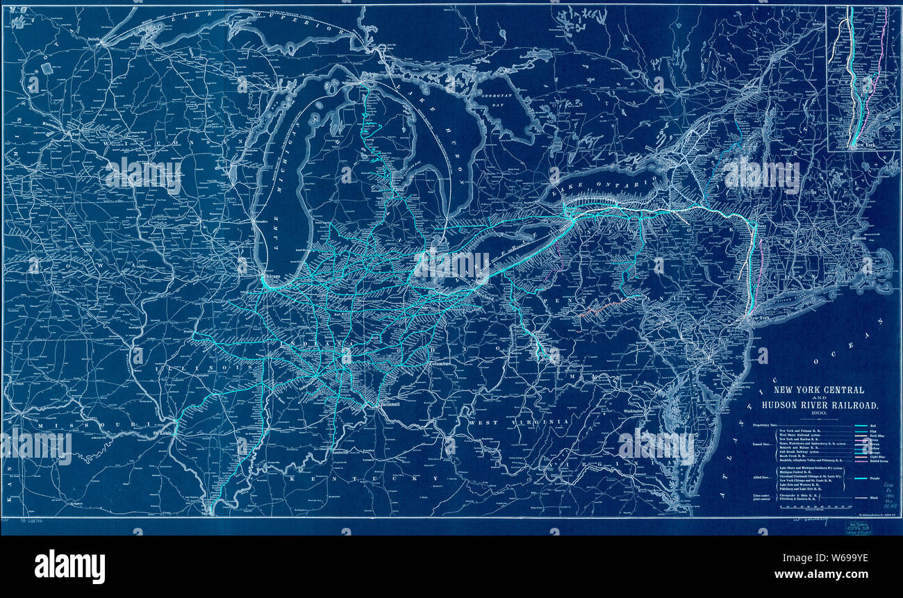 0322 Railroad Maps New York Central and Hudson River Inverted Rebuild ...