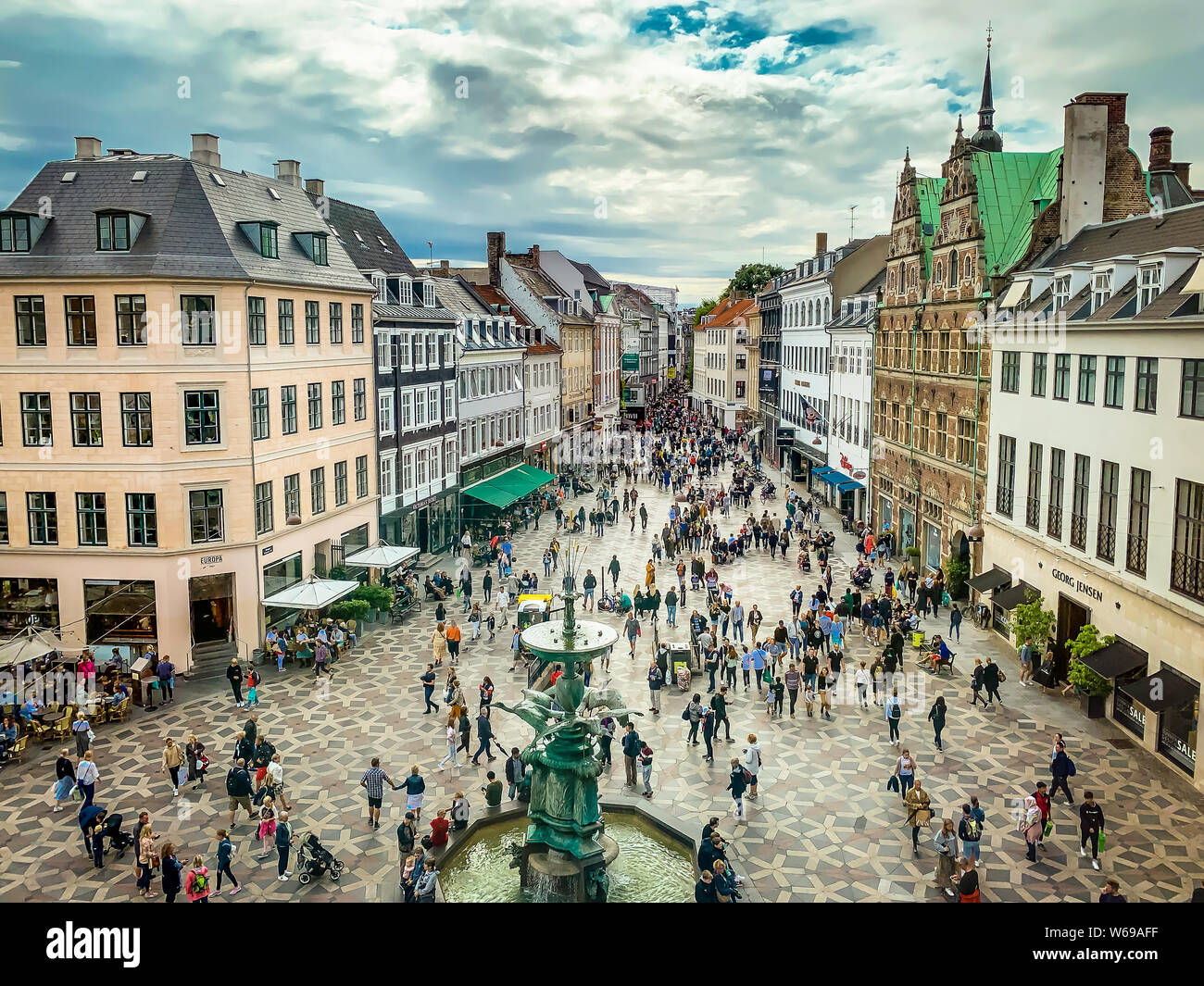 Copenhagen, Denmark: July 30, 2019: Top view of a beautiful shopping ...