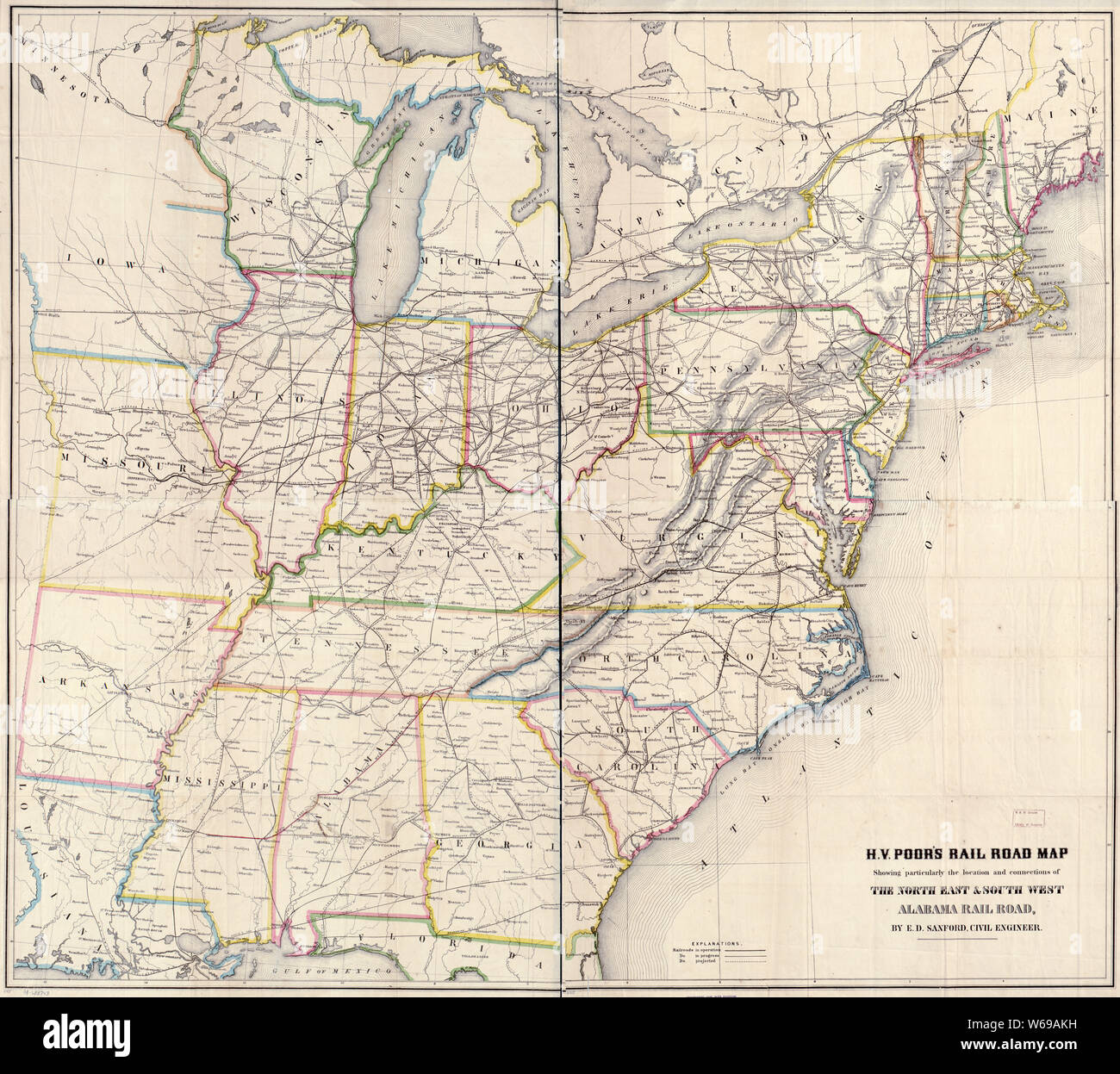 Map showing alabama hi-res stock photography and images - Alamy