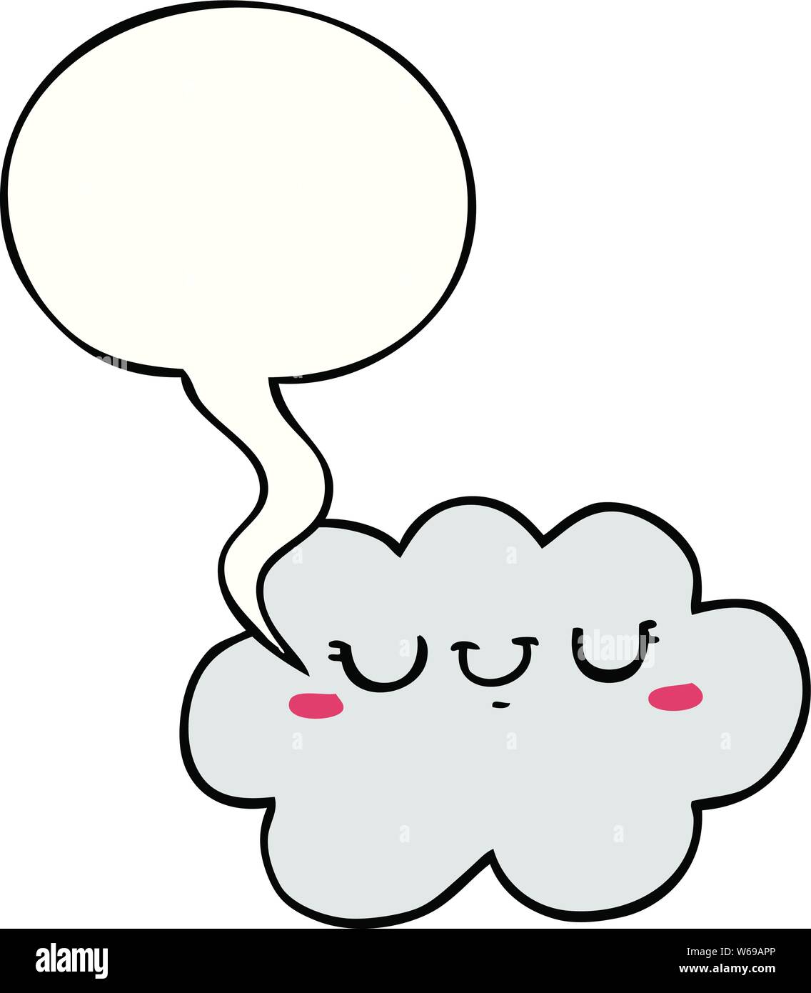 cute cartoon cloud with speech bubble Stock Vector Image & Art - Alamy