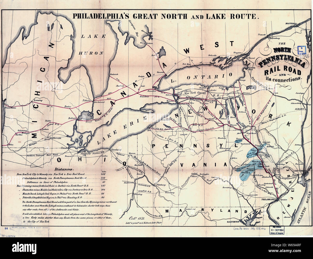0330 Railroad Maps The North Pennsylvania Rail Road and its connections ...