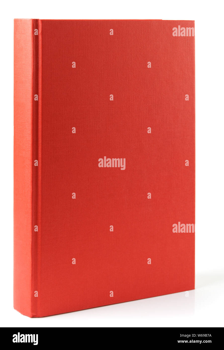 Bright red book isolated on white background with smooth shadow and ...