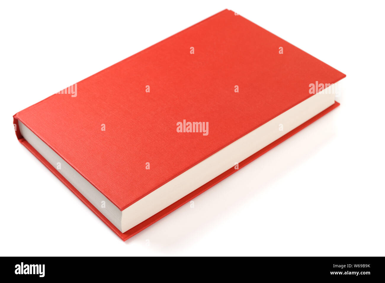 Bright red book isolated on white background with smooth shadow and ...