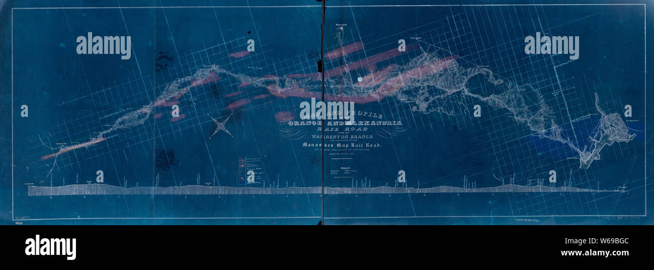 0340 Railroad Maps Map and profile of the Orange and Alexandria Rail ...