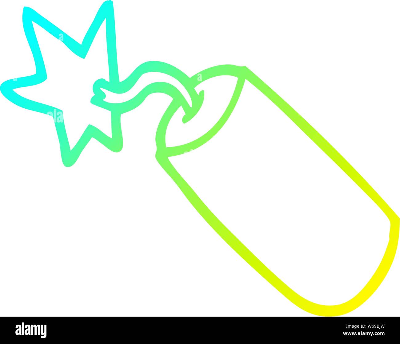 cold gradient line drawing of a cartoon dynamite Stock Vector Image ...