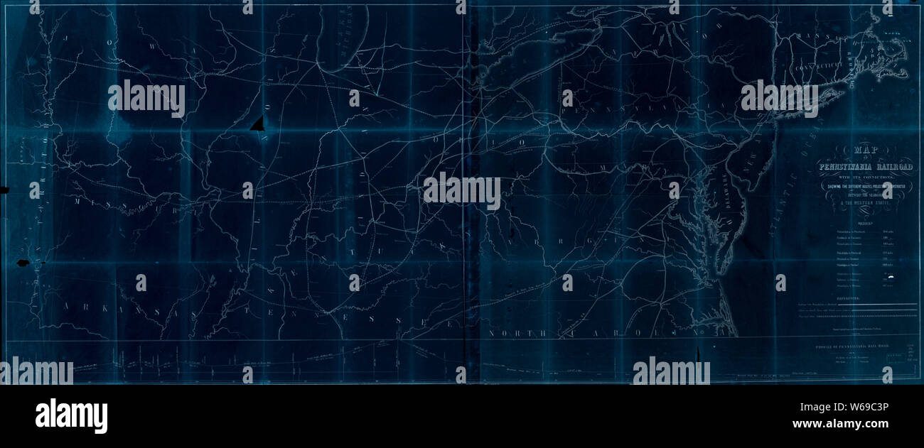 0349 Railroad Maps Map of Pennsylvania Railroad with its connections ...