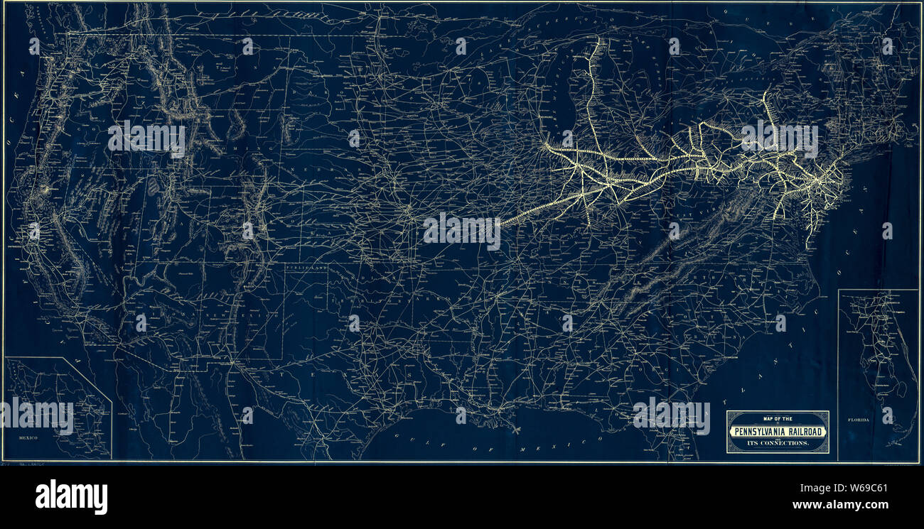 0350 Railroad Maps Map of the Pennsylvania Railroad and its Inverted ...