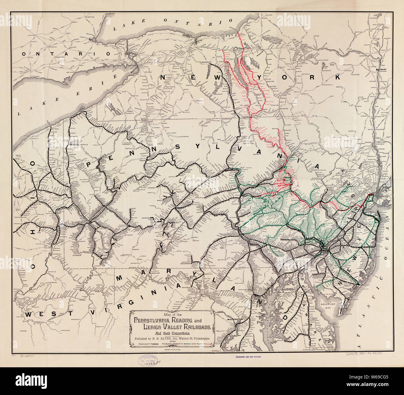 0352 Railroad Maps Map of the Pennsylvania Reading and Lehigh Valley ...