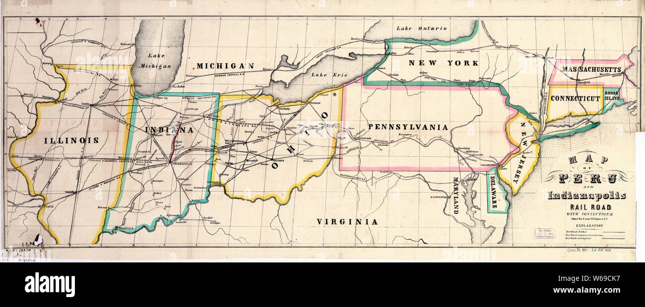 0353 Railroad Maps Map of Peru and Indianapolis Rail Road with ...