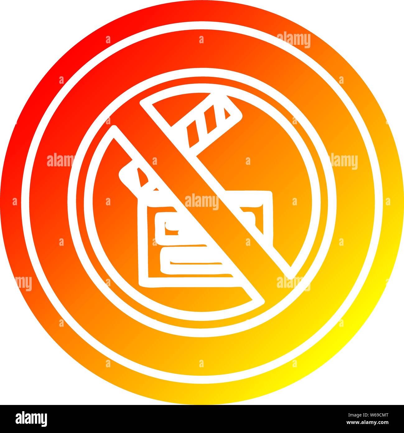 no filming circular icon with warm gradient finish Stock Vector Image ...