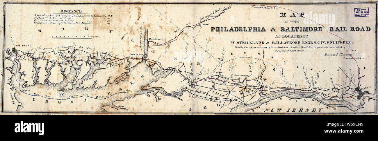 0354 Railroad Maps Map of the Philadelphia Baltimore Rail Road as ...