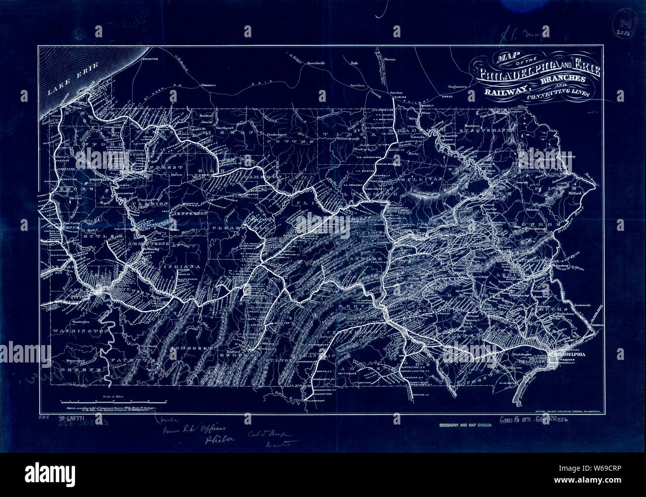 0355 Railroad Maps Map of the Philadelphia and Erie Railway branches ...