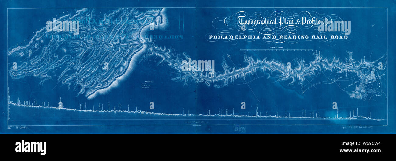 0356 Railroad Maps Topographical plan profile of the Philadelphia and ...