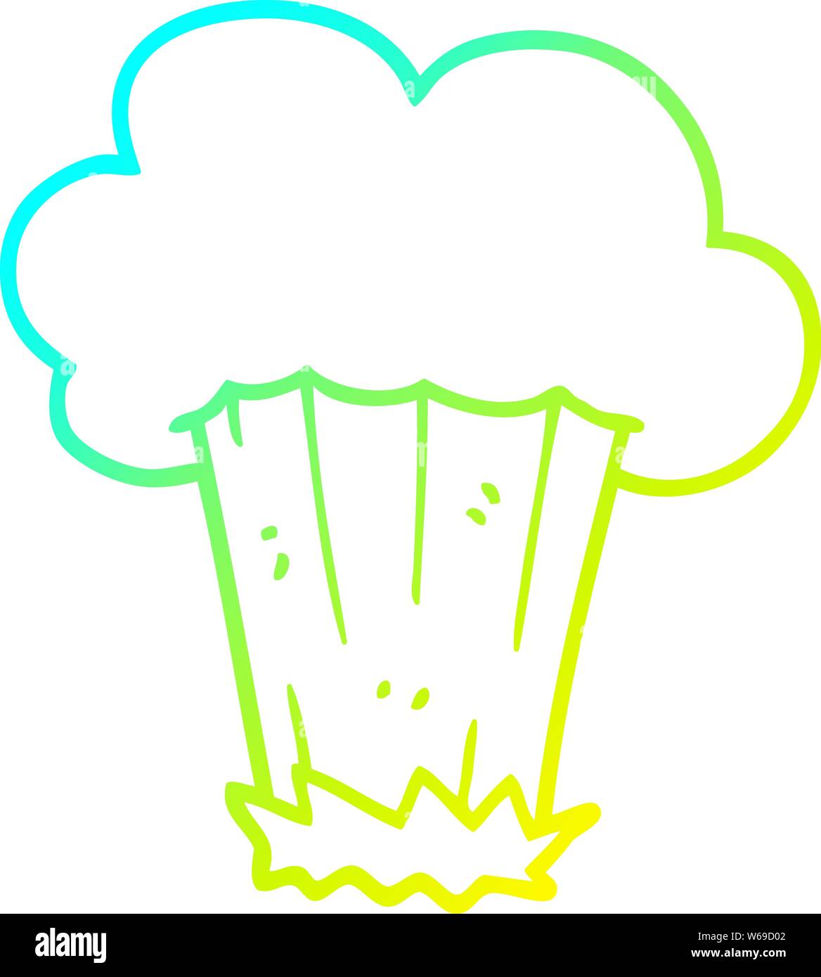 cold gradient line drawing of a cartoon boom Stock Vector Image & Art ...