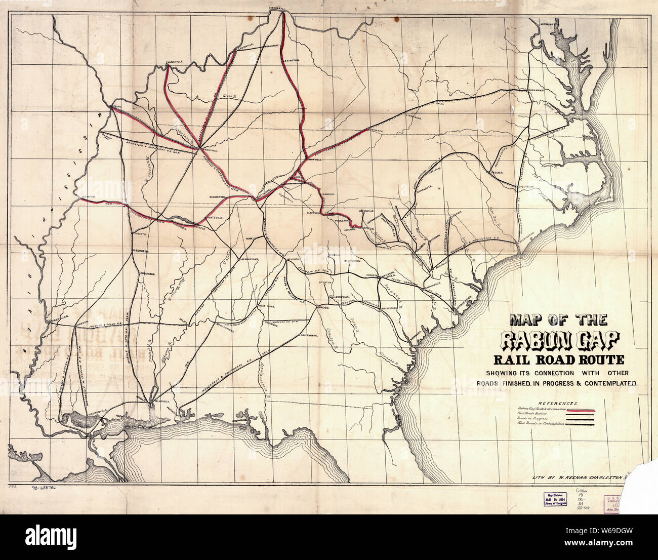 0368 Railroad Maps Map of the Rabun Gap Rail Road route showing its ...