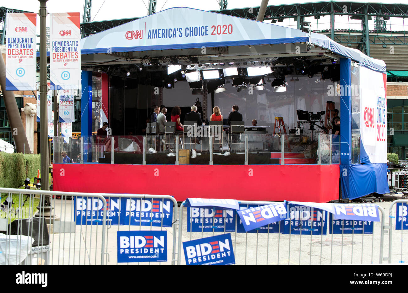 Detroit, Michigan, USA. 31st July, 2019. The CNN booth on media row at ...