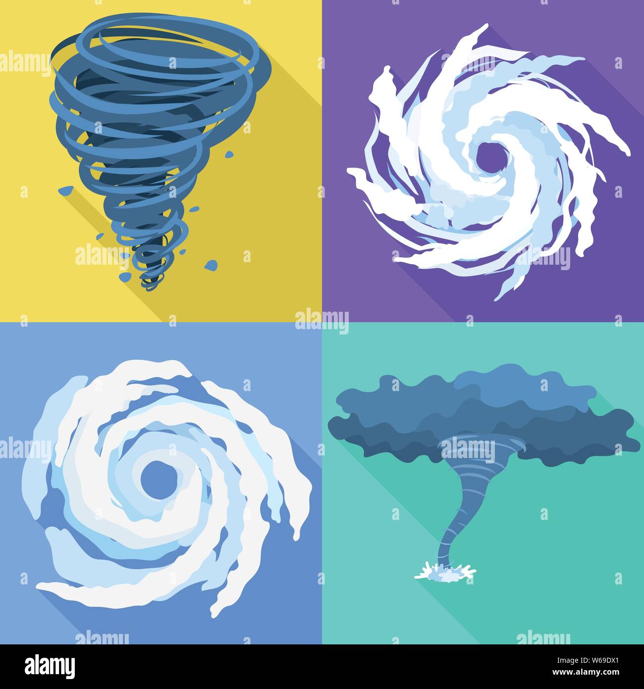 Hurricane icons set. Flat set of hurricane vector icons for web design ...