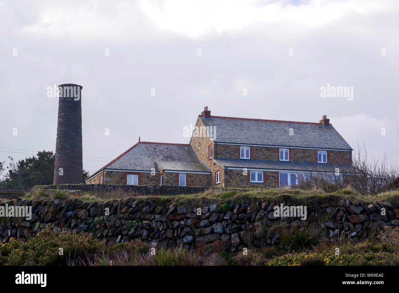 Luxury Stone House by an Old Tin Mining Boiler House Chimney. St Agnes ...