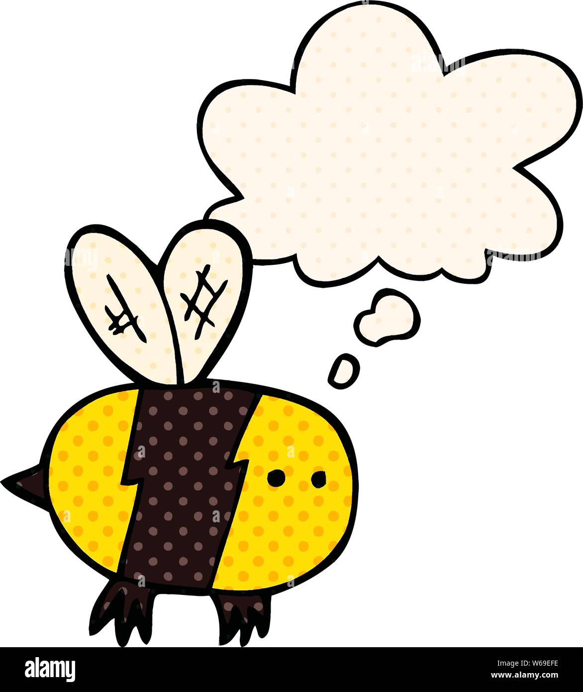 cartoon bee with thought bubble in comic book style Stock Vector Image ...
