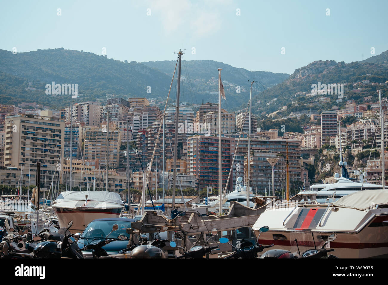 Yachts and ships in the port of Monaco pier pier boats sails and ...