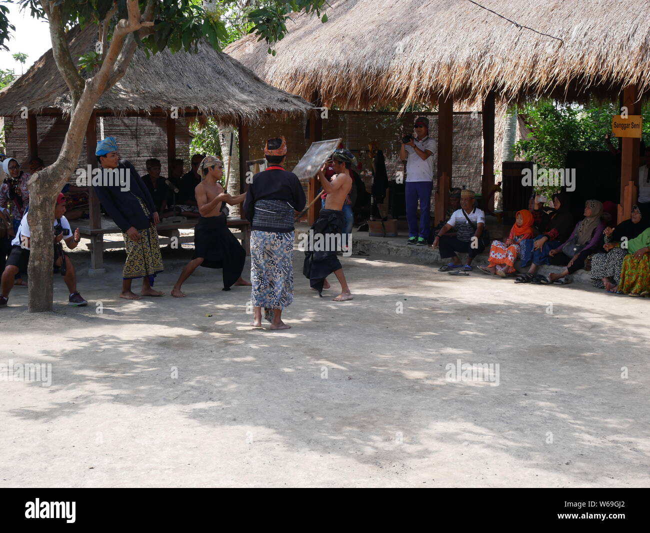 Peresean dance, proof of manhood male Sasak trible in Lombok Stock ...