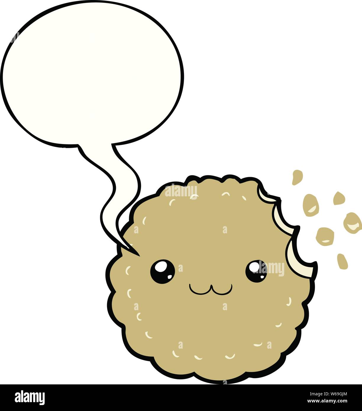 cartoon biscuit with speech bubble Stock Vector Image & Art - Alamy