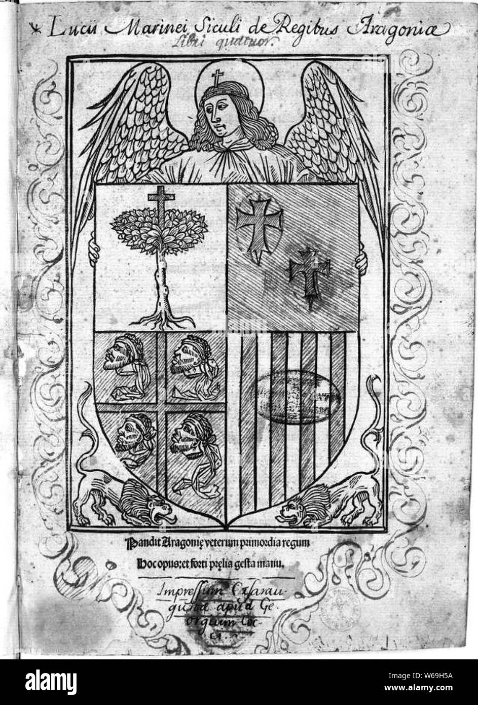 De Aragoniae Regibus-Escudo de Aragon Stock Photo - Alamy