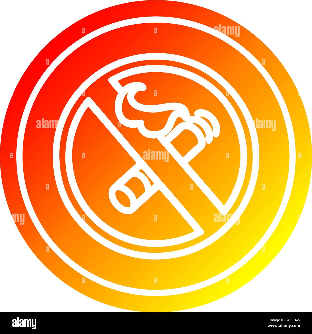 no smoking circular icon with warm gradient finish Stock Vector Image & Art - Alamy