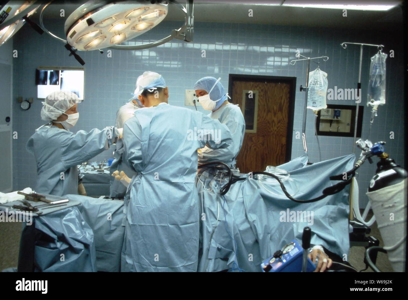 Orthopedic surgeons during knee replacement procedures in a local New ...