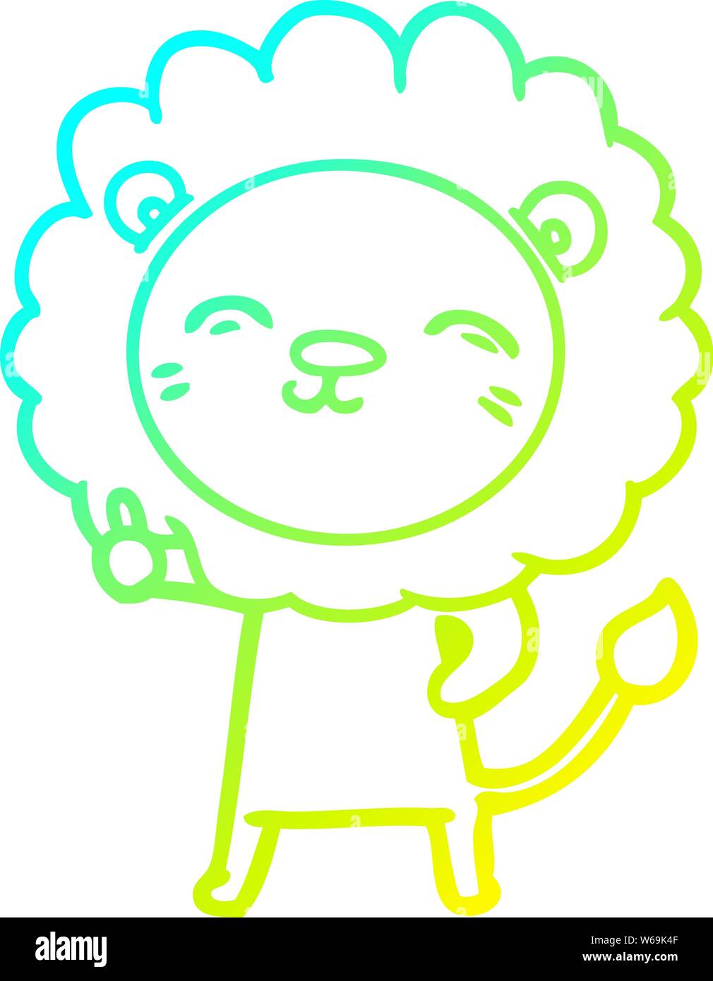 cold gradient line drawing of a cartoon lion Stock Vector Image & Art ...