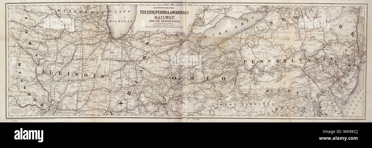 0400 Railroad Maps Map showing the Toledo Peoria Warsaw Railway and its ...