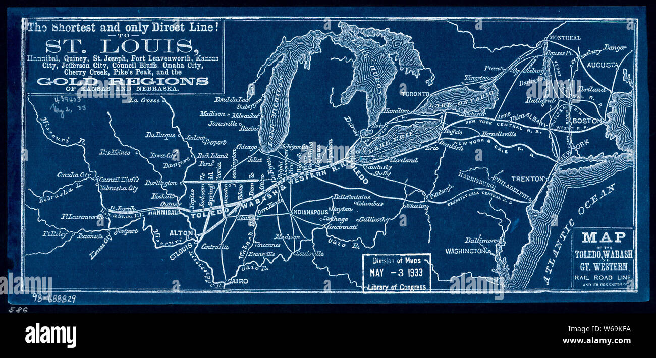 0401 Railroad Maps Map of the Toledo Wabash and Gt Western Rail Road ...