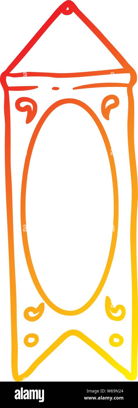 warm gradient line drawing of a hanging regal banner Stock Vector Image ...