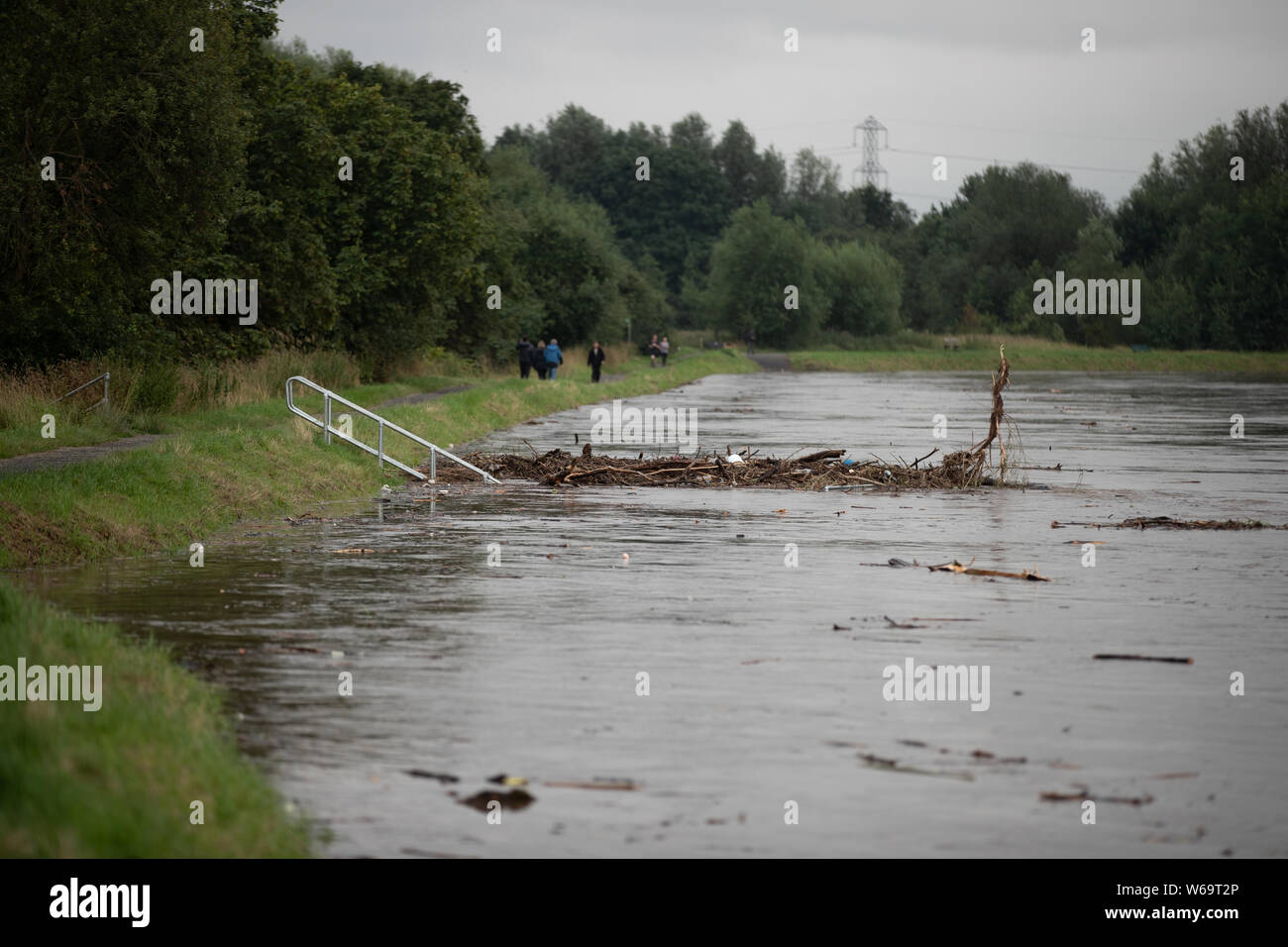 Manchester, UK, 31 Jul 2019. The River Mersey flows through Manchester ...