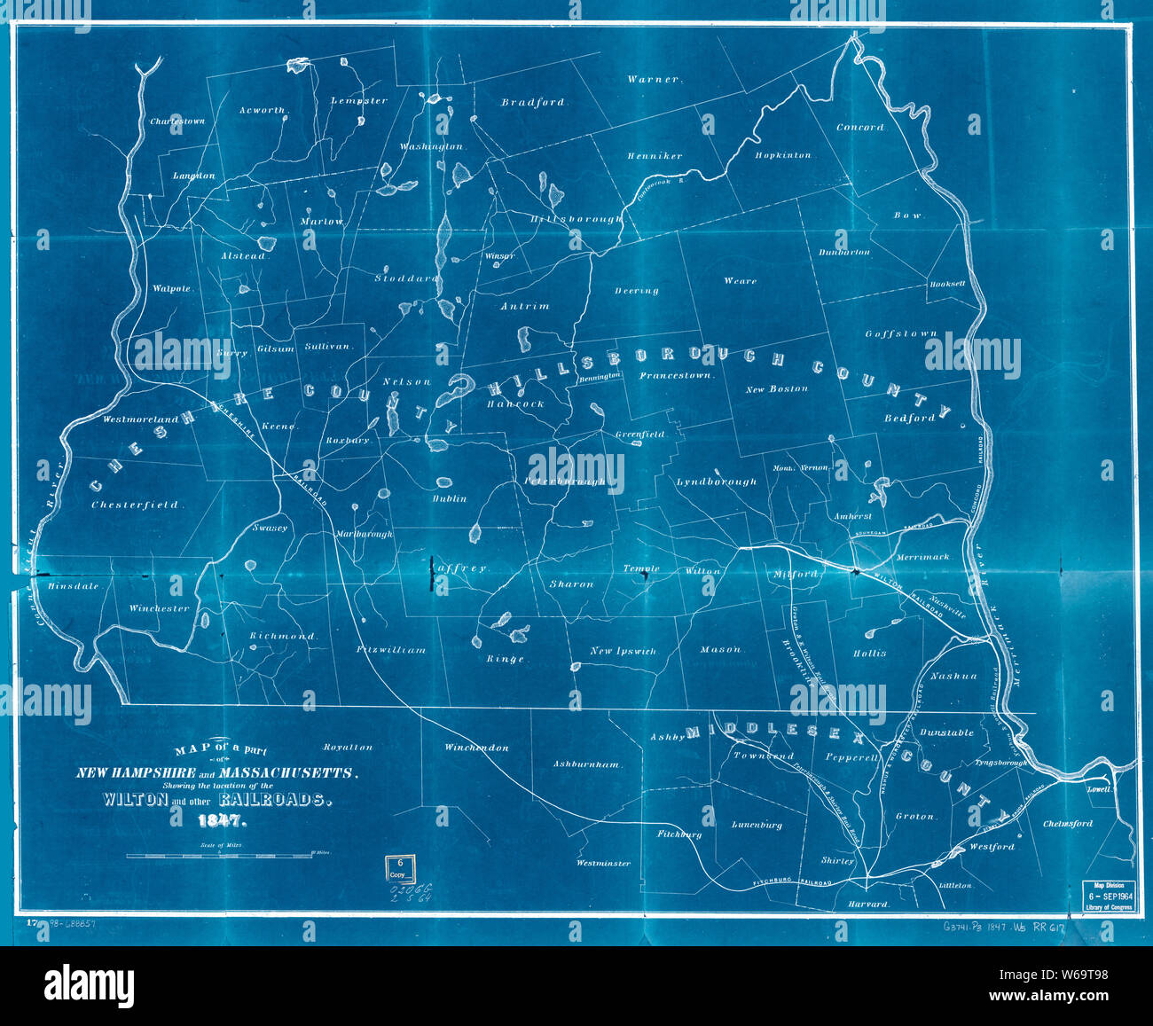 0425 Railroad Maps Map of part of New Hampshire and Massachusetts ...
