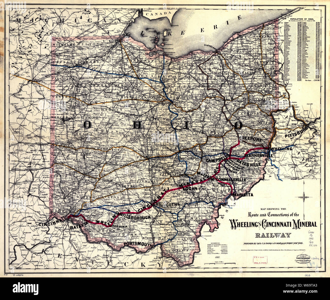 0424 Railroad Maps Map showing the route and connections of the ...