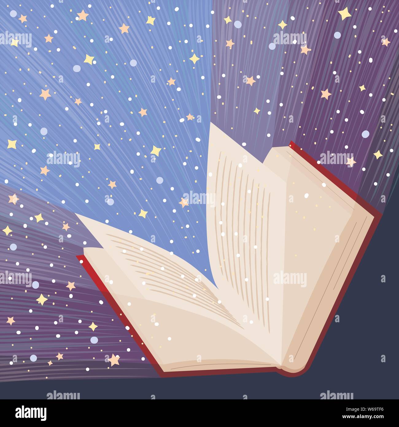 Open book is shining with stars, vector illustration Stock Vector Image ...